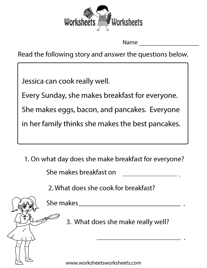Free Printable Reading Comprehension Worksheets With Multiple Choice