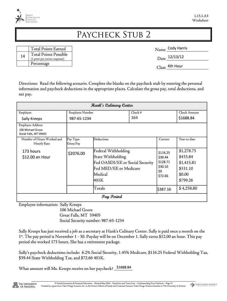 Reading A Paycheck Stub Worksheets Answers Reading Worksheet Printable