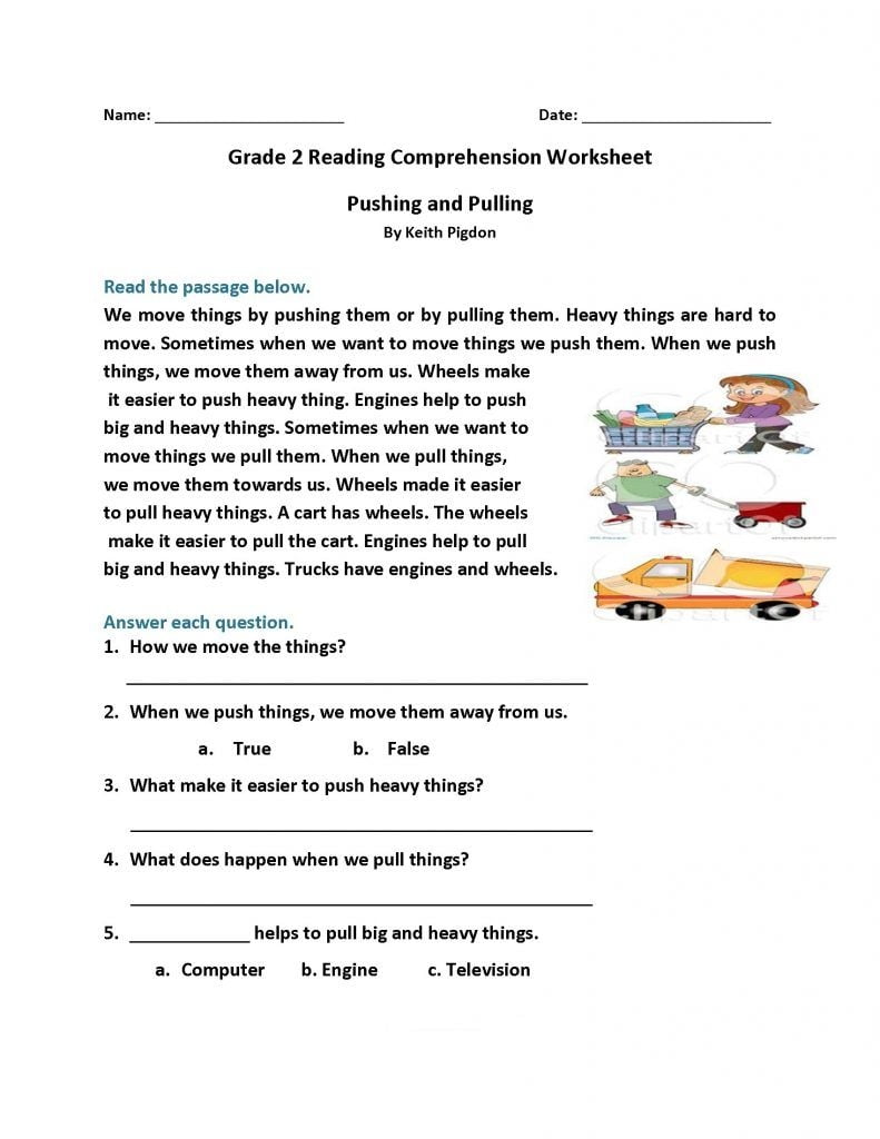 Reading Worksheets For 2nd Graders Reading Worksheet Printable