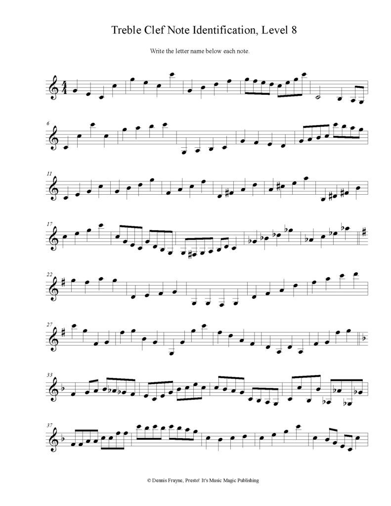 Free Printable Note Reading Worksheets - Reading Worksheet Printable