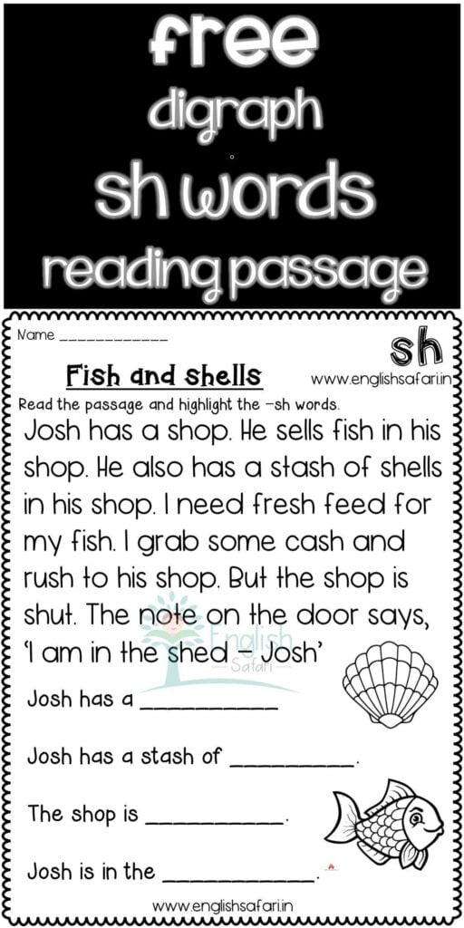 Consonant Digraphs Reading Comprehension Worksheets Free Printable ...