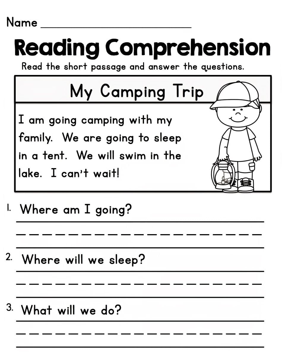 1st Grade Printable Worksheets Reading Reading Worksheet Printable