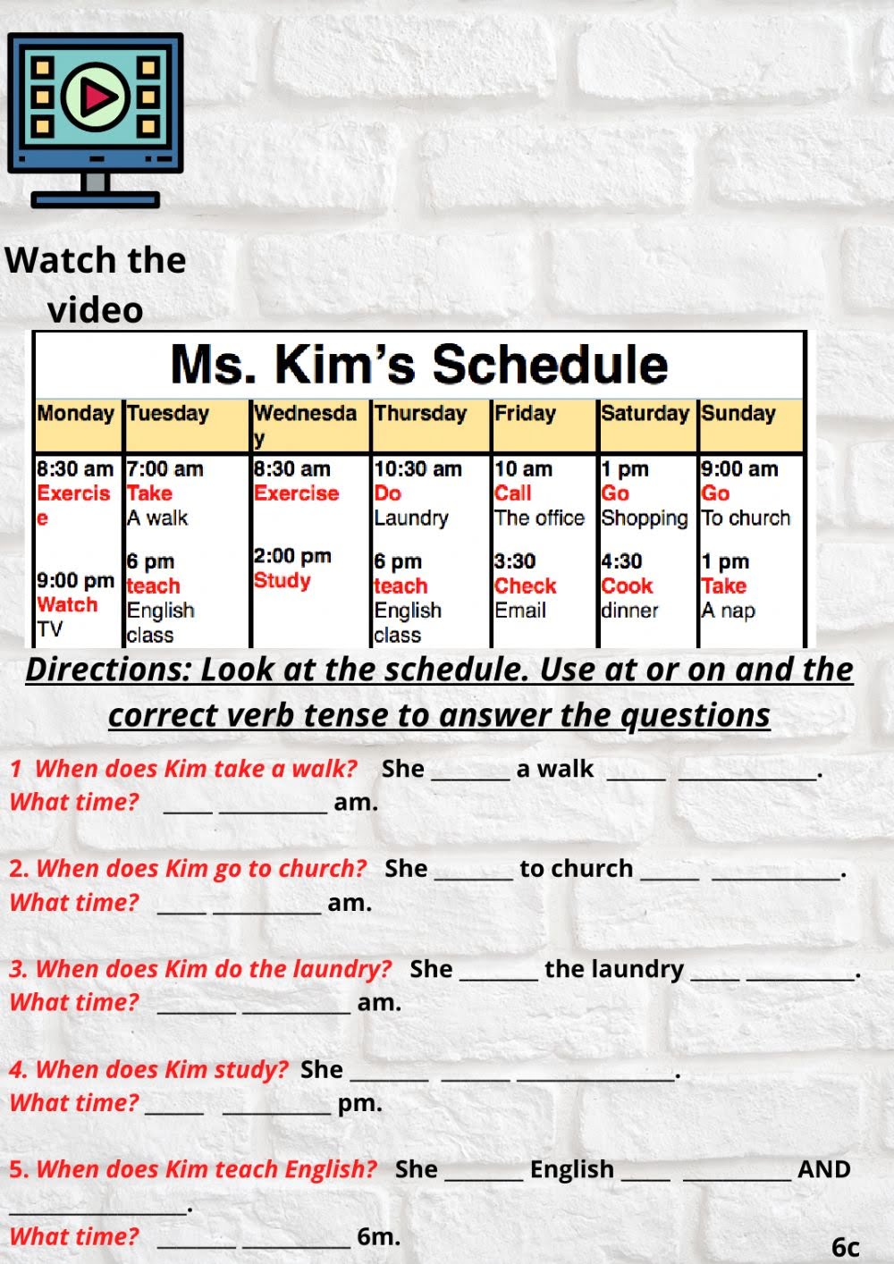 Reading A Schedule Worksheets Reading Worksheet Printable